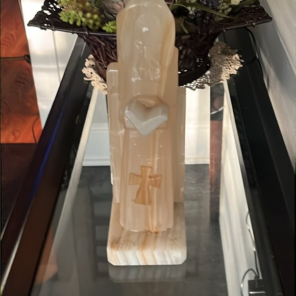Accents | Vintage Religious Monk Priest Reading Carved Onyx Marble ...